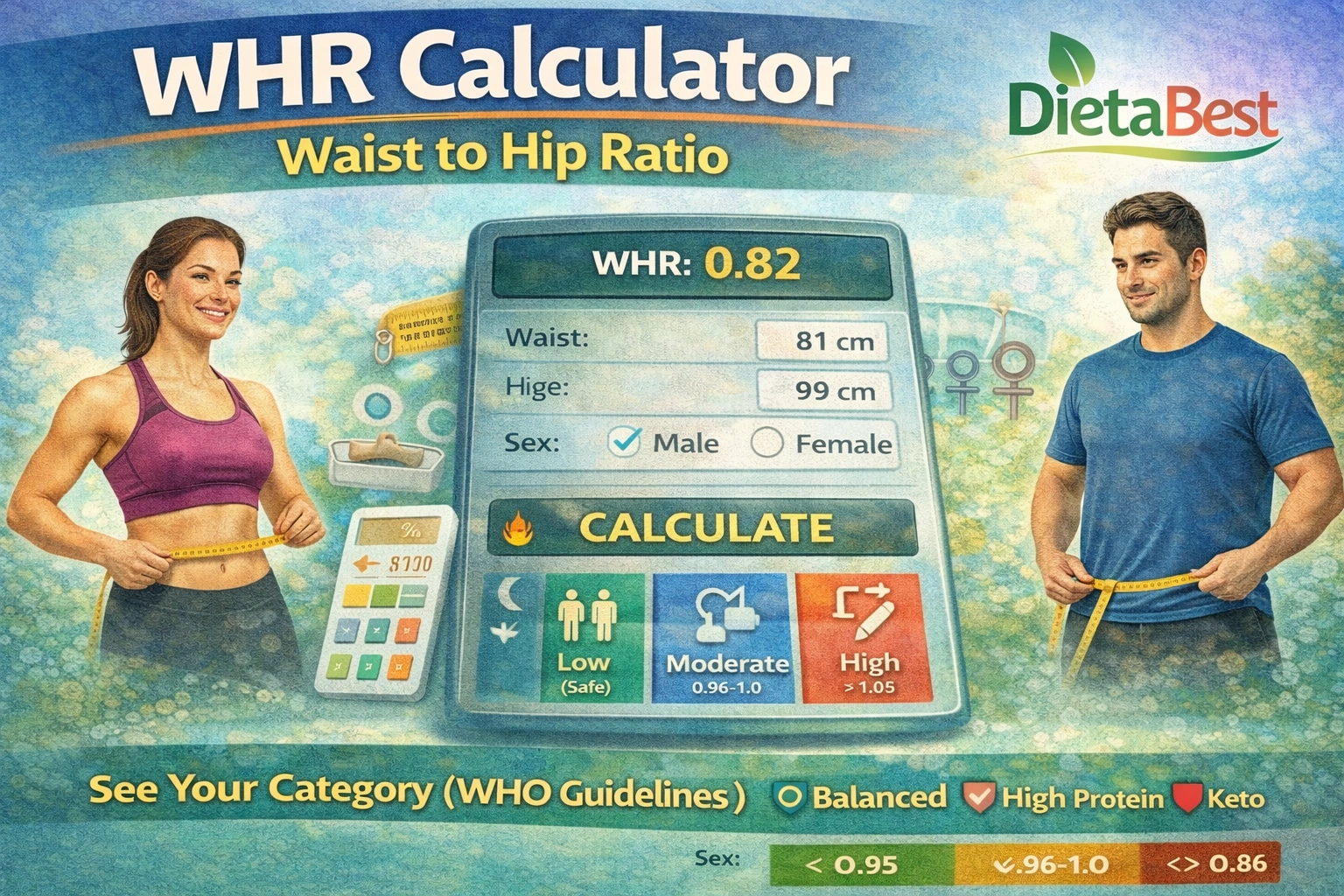 WHR Calculator – Waist to Hip Ratio | DietaBest